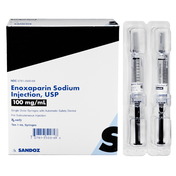 ENOXAPARIN SODIUM 100MG/1.0ML 10X1ML Prefilled Syringes Sandoz 00781350069