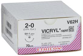 Ethicon Suture 3-0 Vicryl SH Plus Antibacterial Undyed 27" Braid 36/Bx ...