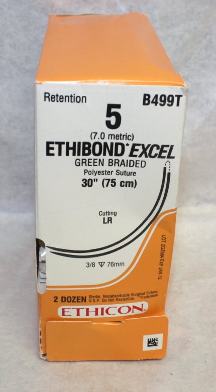 Ethicon Suture Ethibond , Reverse Cutting, Size 2, 30", Green Braided ...