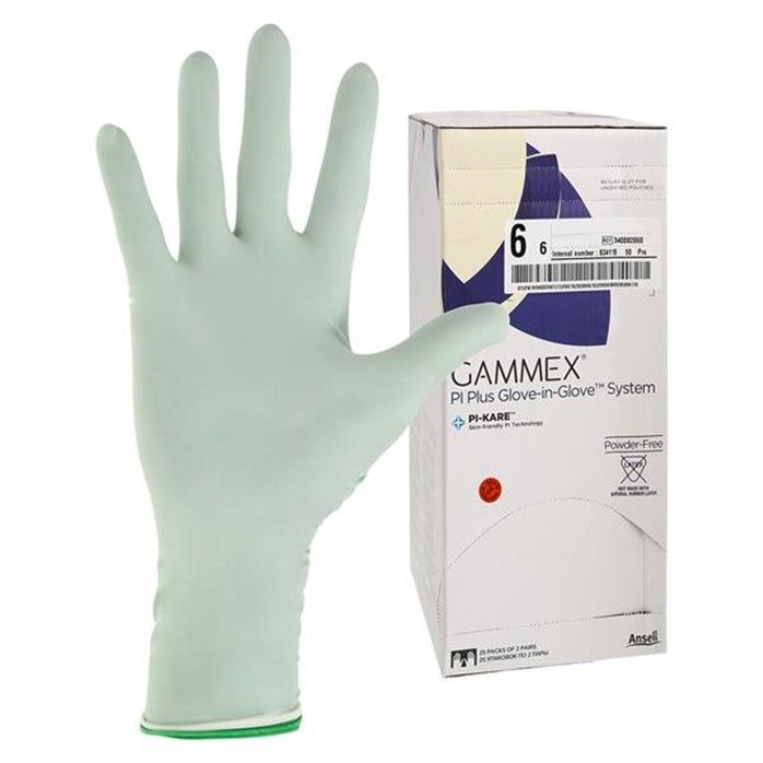 Gammex Polyisoprene Surgical Gloves Size 6 , White / Green 50 Pairs/Box ...