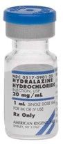 Hydralazine HCl 20 mg / mL Injection Single-Dose Vial 1 mL , Each ...