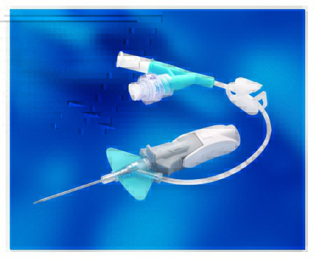 IV Catheter Shielded Closed End Dual Port Blue 22 Gauge 1" Nexiva ...