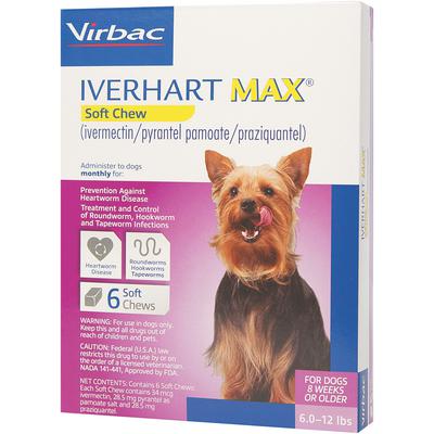 Iverhart Max Soft Chews 6 Doses, 10 Box/Carton For 6-12 Lb Virbac 50102