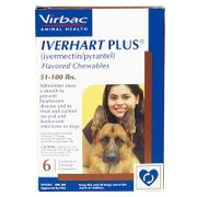 Iverhart Plus Chewable Tablets 6 Doses, 10 Box/Carton For Dogs 51-100 ...
