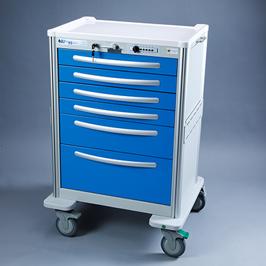 Keyless Aluminum Locking Medical Surgical Cart, Simplex Push-Button ...