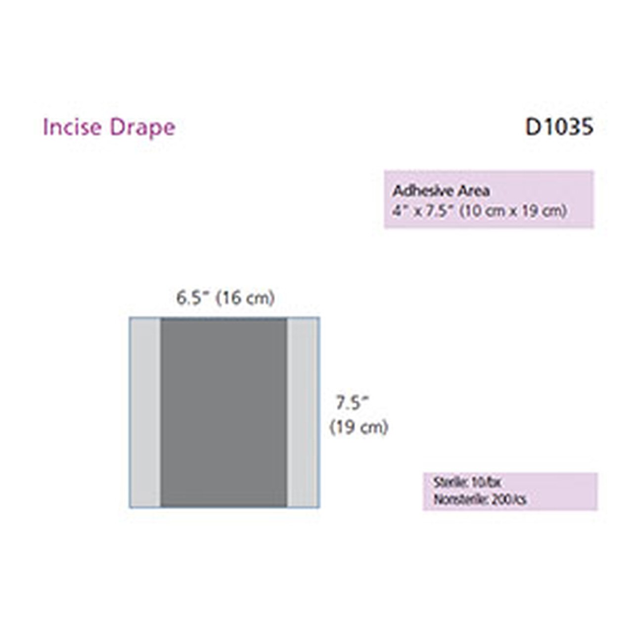 Incise Surgical Drape, Mini, 6" x 8" , 10/Case Cardinal D1035