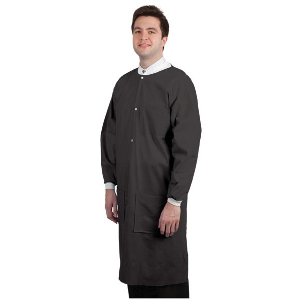 Maxi-Gard Protective Lab Coat Large Black Non Sterile Disposable 3 ...