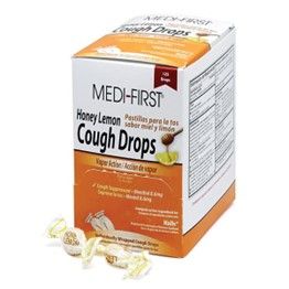 Medi-First Cough Drops 8.6mg Honey Lemon Dispenser