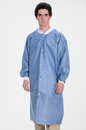 Lab Coat ValuMax Extra-Safe Ceil Blue Large Knee Length Limited Reuse ...