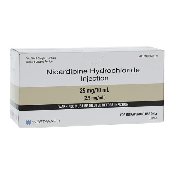 Nicardipine HCl Injection Vial 25mg/mL 10mL Sterile 10/Box Hikma ...
