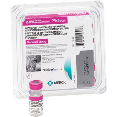 Nobivac Lepto4 Vaccine 25 x 1 ml Doses Merck 068616