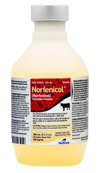 Norbrook Norfenicol (Florfenicol) Injectable Solution, 250mL Vetone 501097