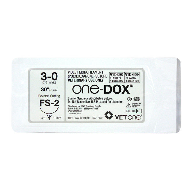 One-Dox Synthetic Absorbable Suture Cassette #1, Violet Monofilament ...