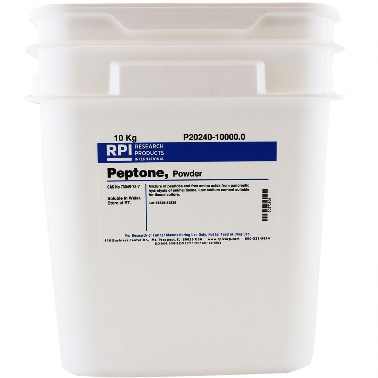 Peptone, Powder, 10 Kilograms RPI-P20240-10000.0