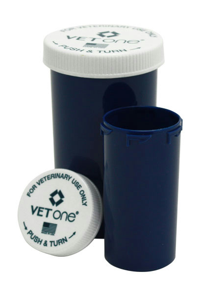 Plastic Pill Vial with Child Safety Cap, Blue, 6 Dram , 475/Case Vetone ...