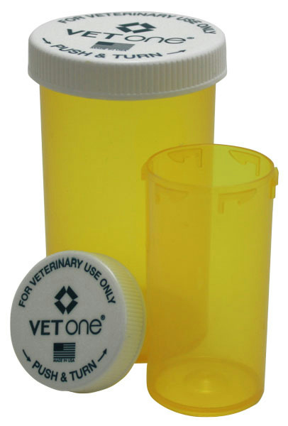 Plastic Pill Vial with Child Safety Lid, Light Amber, 6 Dram , 475/Case ...
