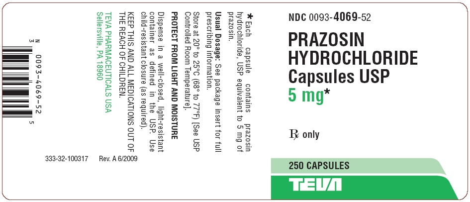 PRAZOSIN 5MG 250 Capsules/pack Brand Name ( MINIPRESS 5MG ) Teva ...