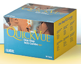 QUIDEL QUICKVUE ONE STEP PREGNANCY COMBO TEST CLIA WAVED , 90 / BOX ...