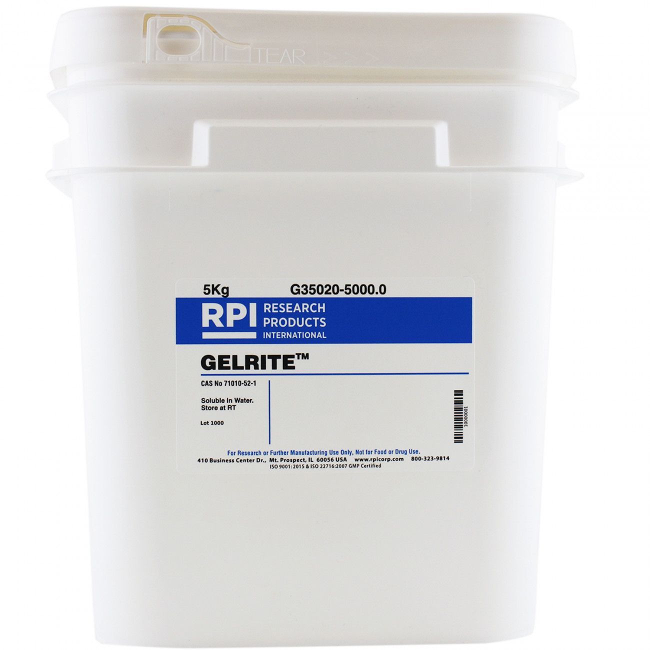 RPI Gelrite: 5 kg Container Size, Powder RPI- G35020-5000.0