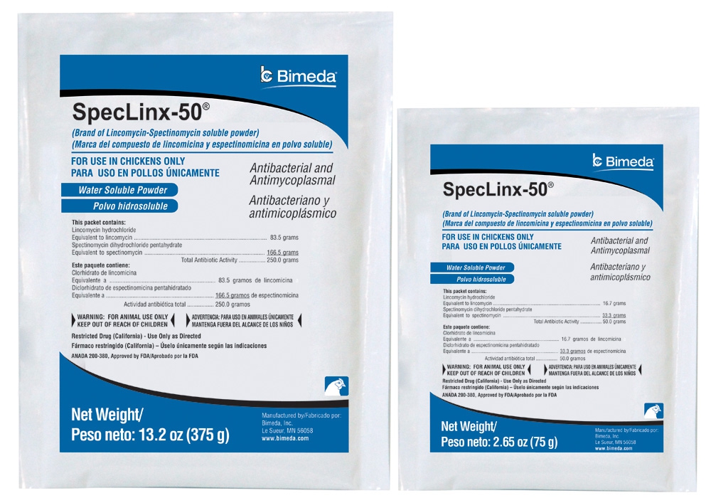 SpecLinx-50 (Lincomycin and Spectinomycin) Water Soluble Powder, 75gm ...