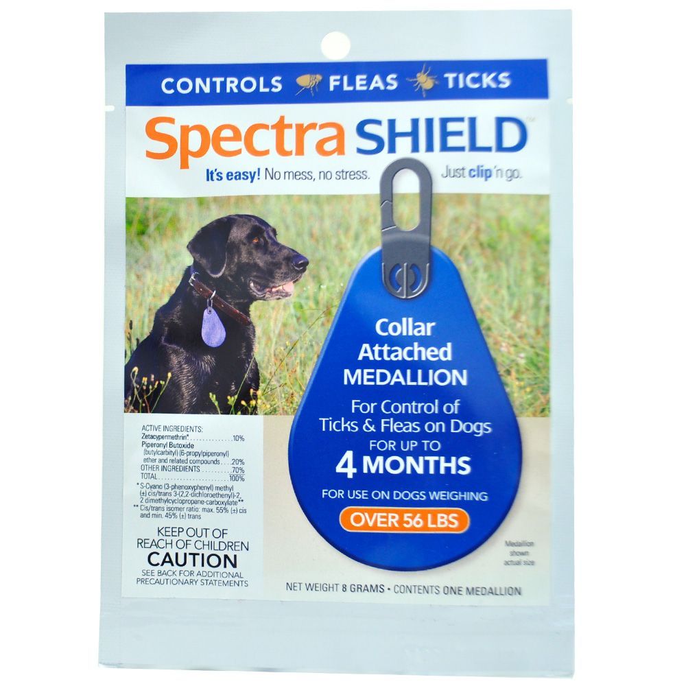 Spectra Shield Flea and Tick Collar Attached Medallion for Dogs Over 56 ...