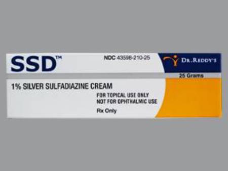 SSD Local Anti-infective Silver Sulfadiazine 1% Topical Cream Tube 25 ...