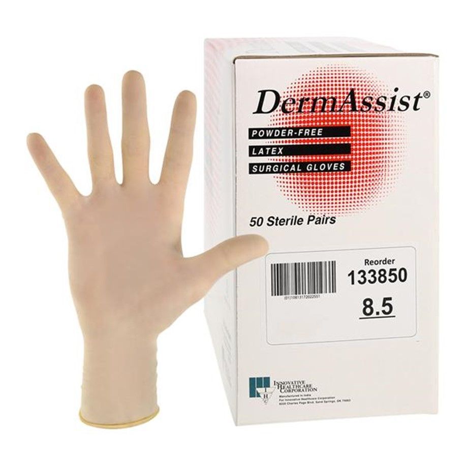 Surgical Glove DermAssist Size 9 Sterile Latex Standard Cuff Length ...