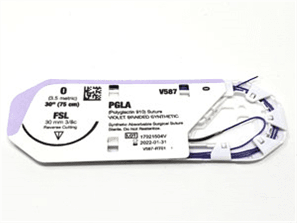 Suture #5-0 SECUROCRYL ( P-3 ) 3/8 Circle Prem Rev Cut 13mm / Undyed ...