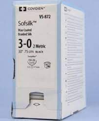 Suture, Taper Point, Size 4-0, Black, 30", Needle CV-23, ½ Circle, 3 dz ...