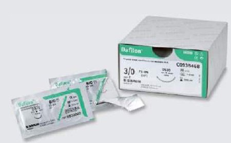 Suture with Needle Dafilon Nonabsorbable Blue Monofilament Polyamide ...