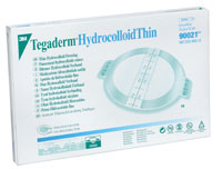 Tegaderm Hydrocolloid Dressing, 4" x 4¾" Overall, Oval, 10/bx, 3M 90021