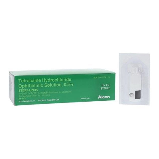 Tetracaine HCl Ophthalmic Solution 0.50% Carton 4mL 12/Package Alcon 741140