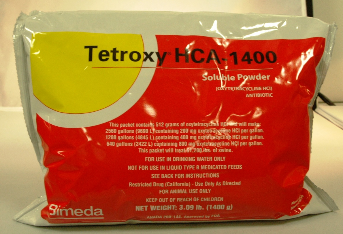 Tetroxy HCA-1400 (Oxytetracycline HCl) Soluble Powder, Antibiotic, 3 ...