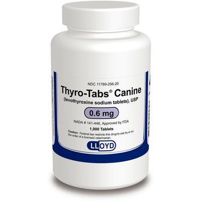 Thyro-Tabs Canine Levothyroxine Sodium Tablets 0.6mg , 1000/Bottle ...
