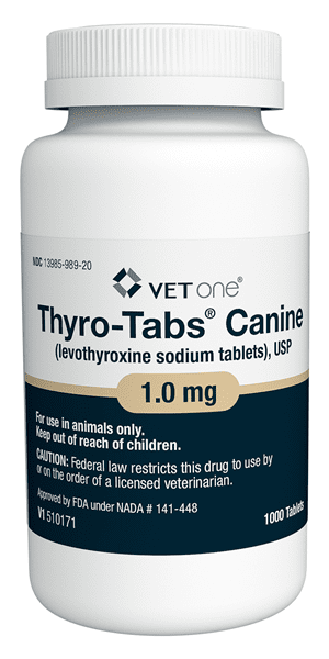 Thyro-Tabs Canine (Levothyroxine Sodium Tablets) 1.0mg, 1000 Count ...