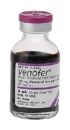Venofer Iron Preparation Iron Sucrose Complex 20 mg / mL Intravenous ...