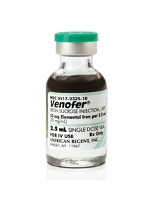 Venofer Iron Preparation Iron Sucrose Complex, Preservative Free 20 mg ...