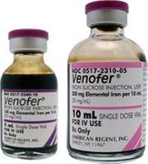 Venofer Iron Sucrose Injection 20mg/mL 5mL 10/Pk American Regent ...