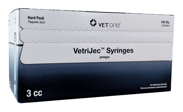 VetriJec Hard Pack Luer Slip Syringe 6cc , 50/Box Vetone 670068