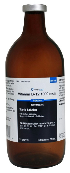 Vitamin B-12 3000 mcg Sterile Solution Injection, 250mL Vetone 510220