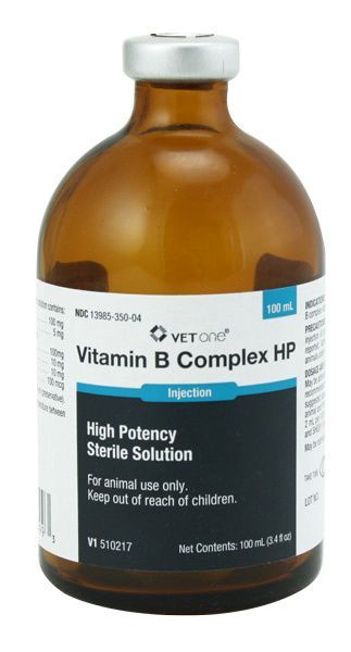 Vitamin B Complex High Potency Sterile Solution Injection, 100mL Vetone ...