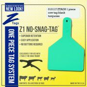 Z Tags Z1 No-Snag-Tag Calf Size, Blank, Green , 100/Pack Datamars 9053217