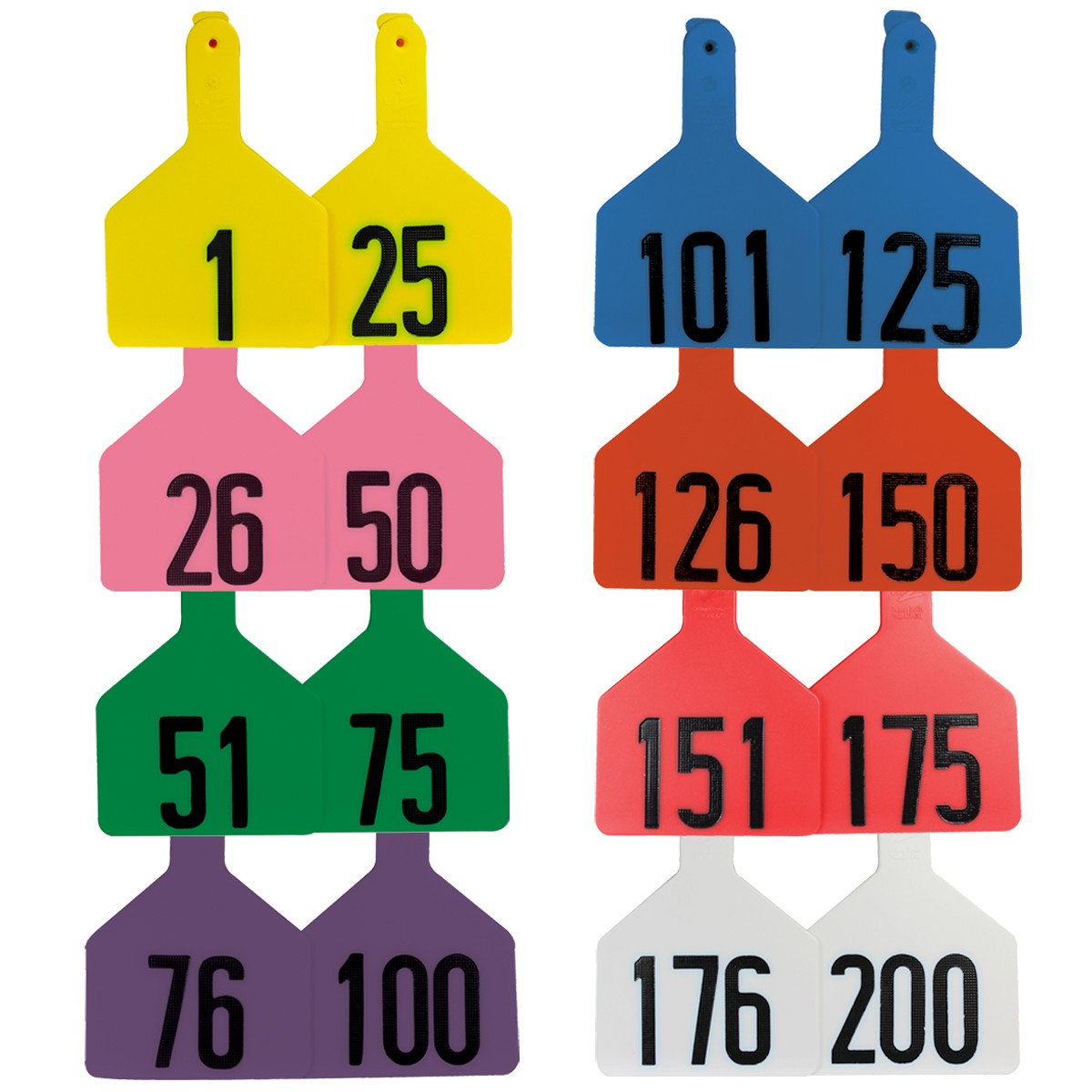 Z Tags Z1 No-Snag-Tag Calf Size, Hot Stamp Printed 151-175, Blue , 25 ...