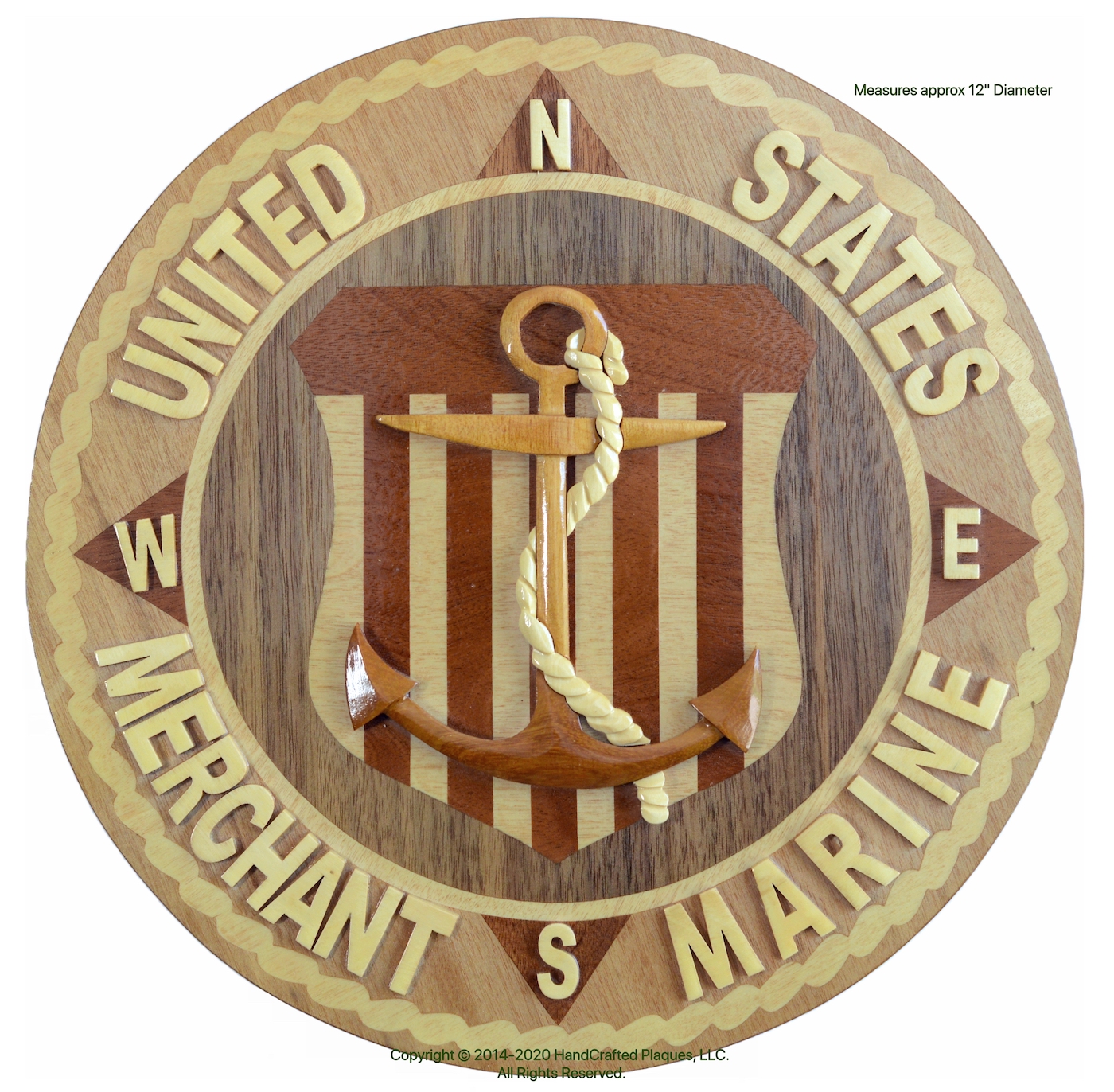 Merchant Marine Service Emblem Wood Plaque