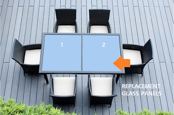 Ohana Outdoor Patio Wicker Furniture Replacement Glass|Coffee table ...