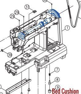 Rubber Bed Cushion #270K6A0063000 For Singer Sewing Machine Model 4552