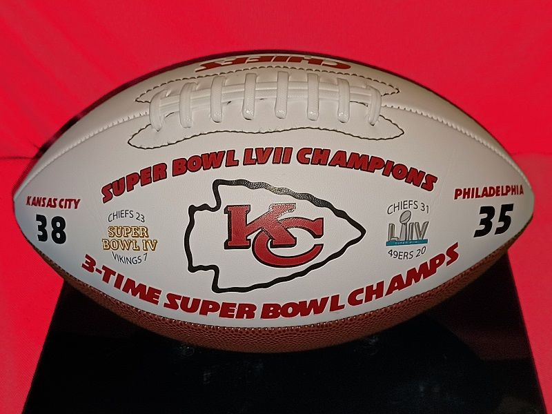 KANSAS CITY CHIEFS SOUVENIR FOOTBALLS SUPER BOWL LVII CHAMPIONSHIP FOOTBALLS