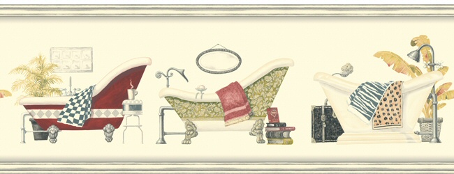 JustBorders.com -- 875867 Bathtub Wallpaper Border