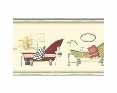 JustBorders.com -- 875867 Bathtub Wallpaper Border