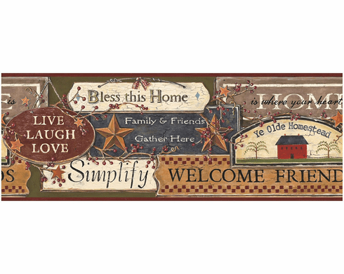 Country Signs Wallpaper Border PC3976bd